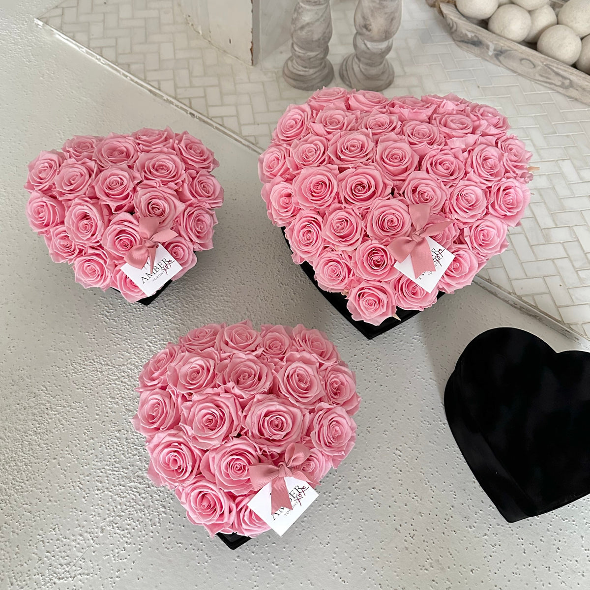 Pink Eternal Rose Heart Box – Amber Flowers